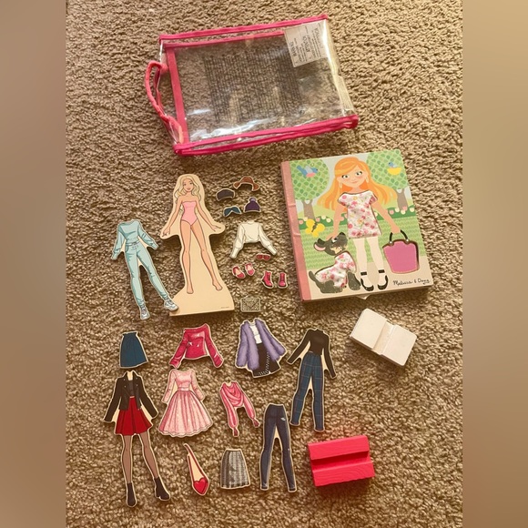 Melissa & Doug | Toys | Barbie Magnetic Wooden Dress Up Doll Set ...